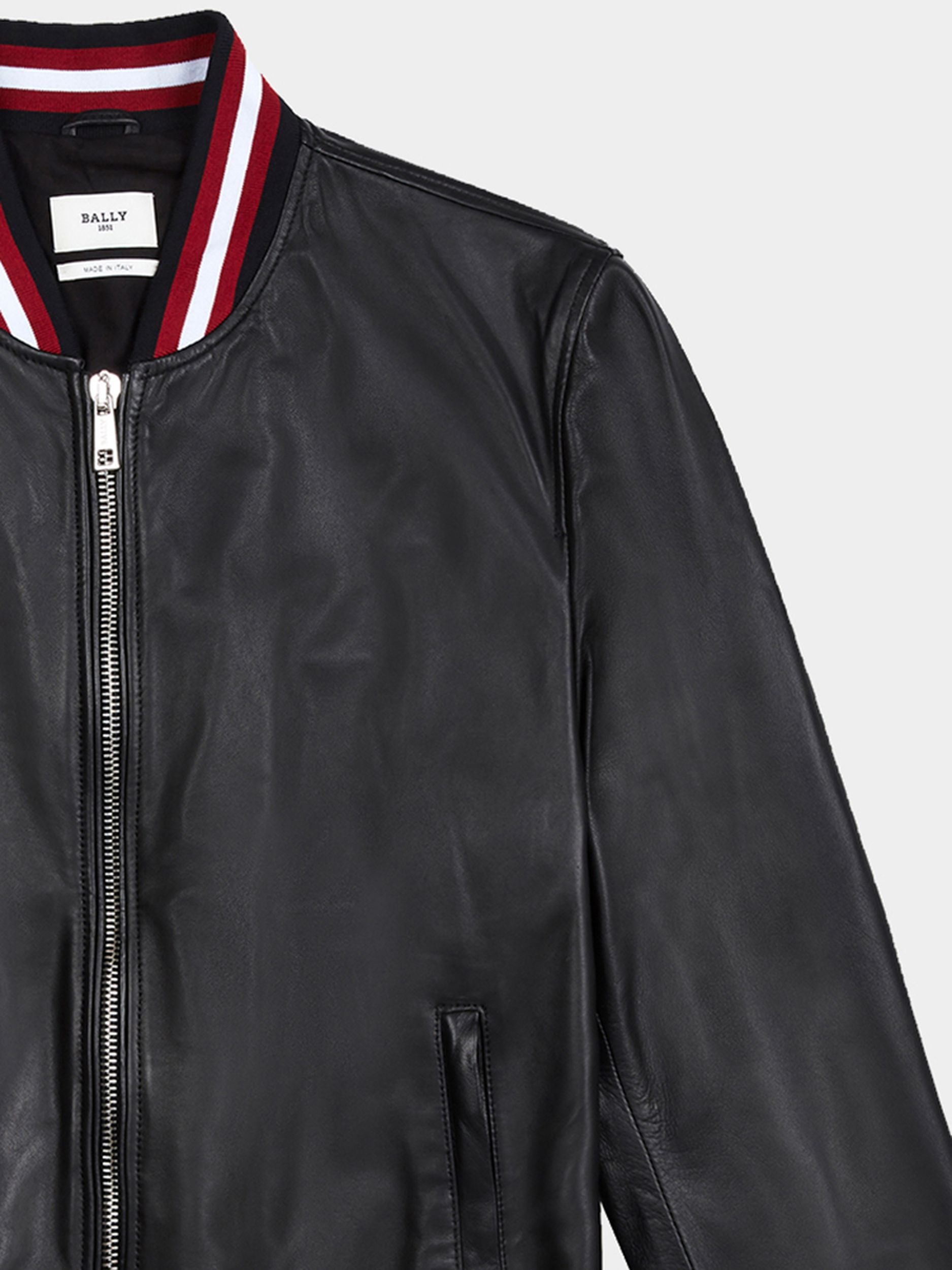Men's Men's Black Leather Jacket | Bally