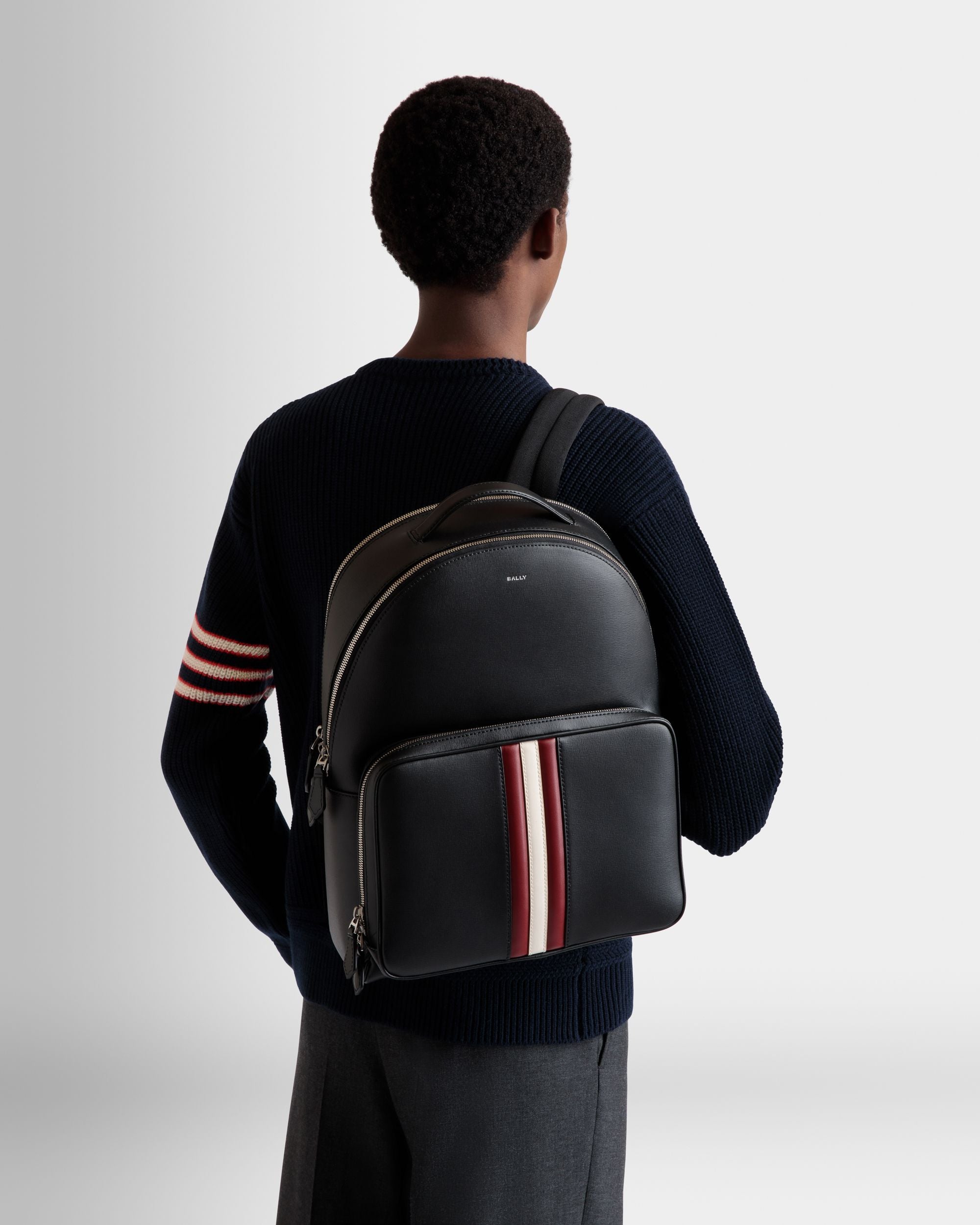 Men's Mythos Backpack In Black Recycled Leather | Bally