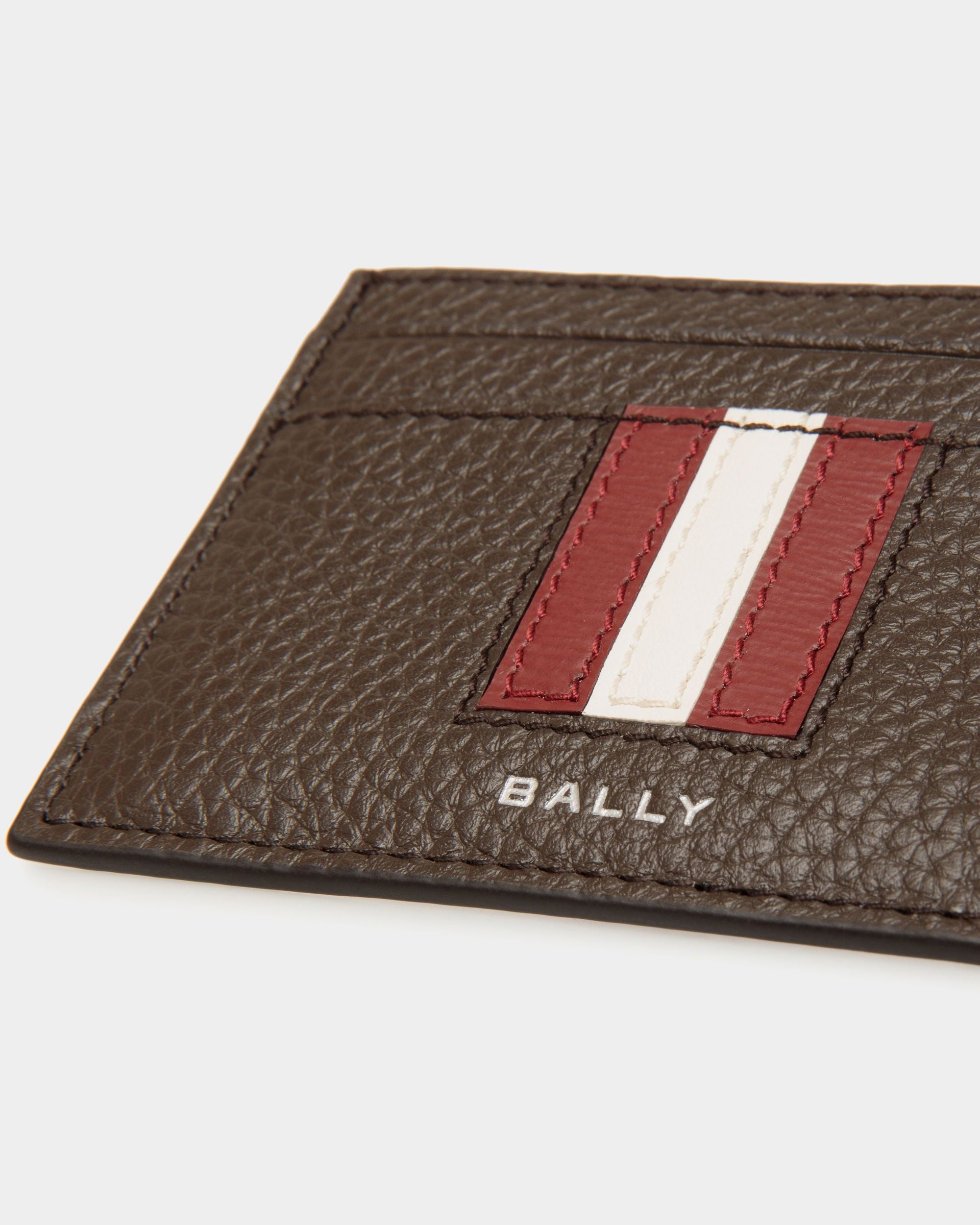 Men's Ribbon Card Holder in Ebano Leather | Bally