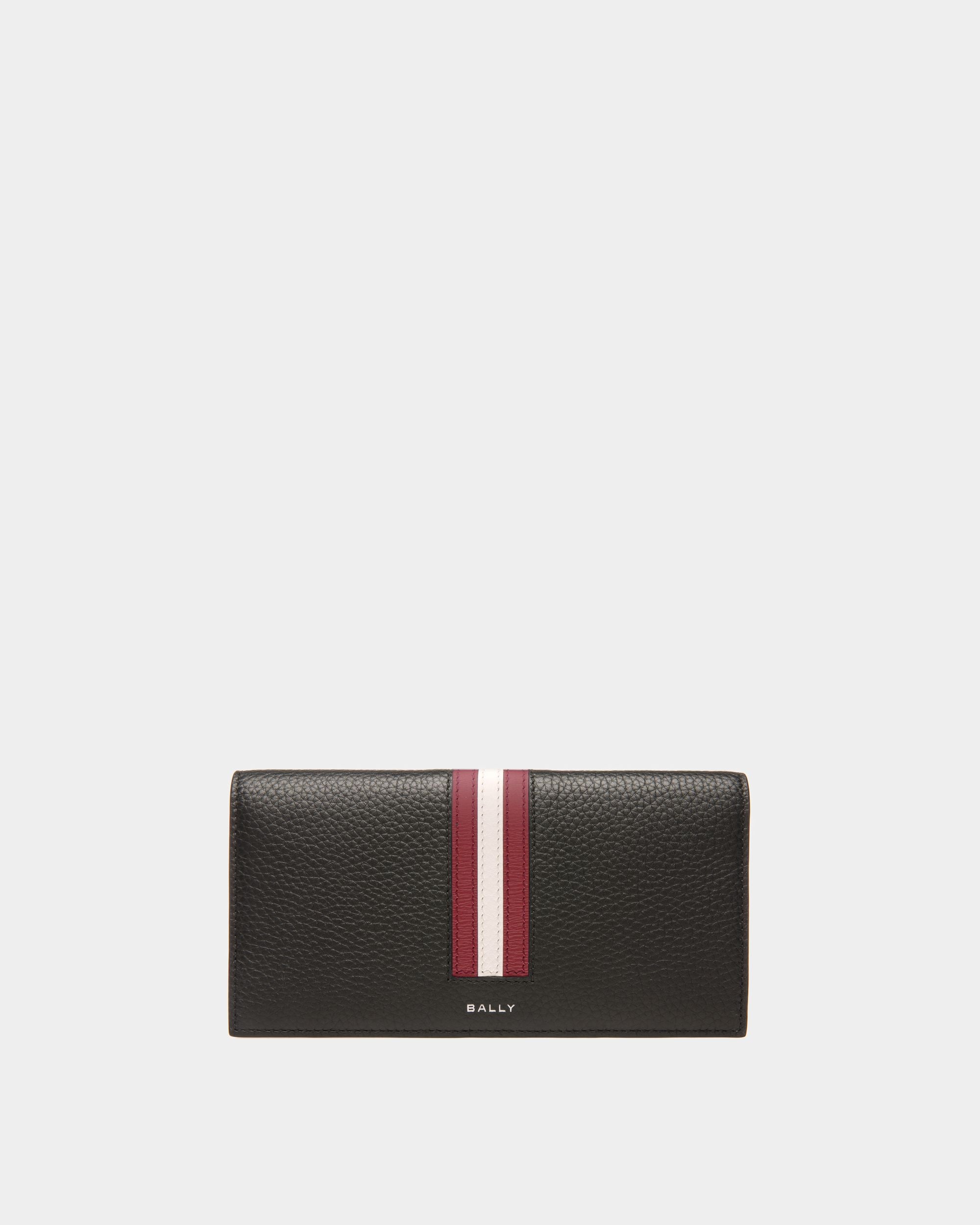 Men's Ribbon Continental Wallet in Black Grained Leather | Bally