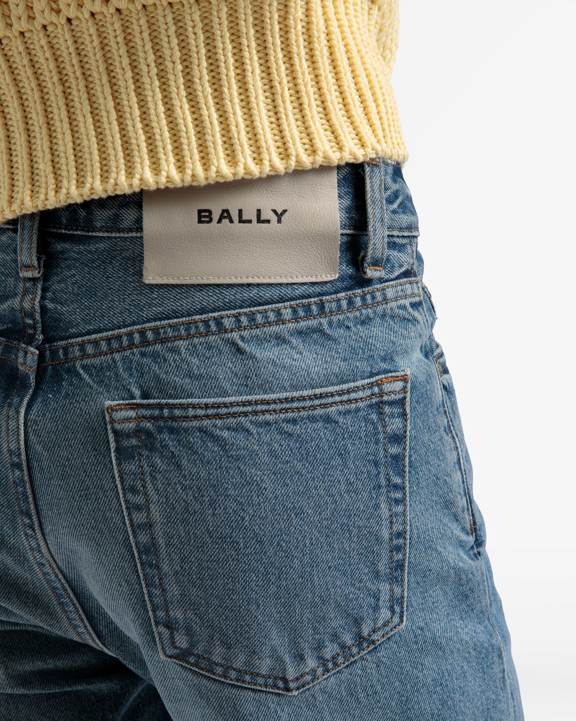 Men's Straight Pants In Blue Denim | Bally