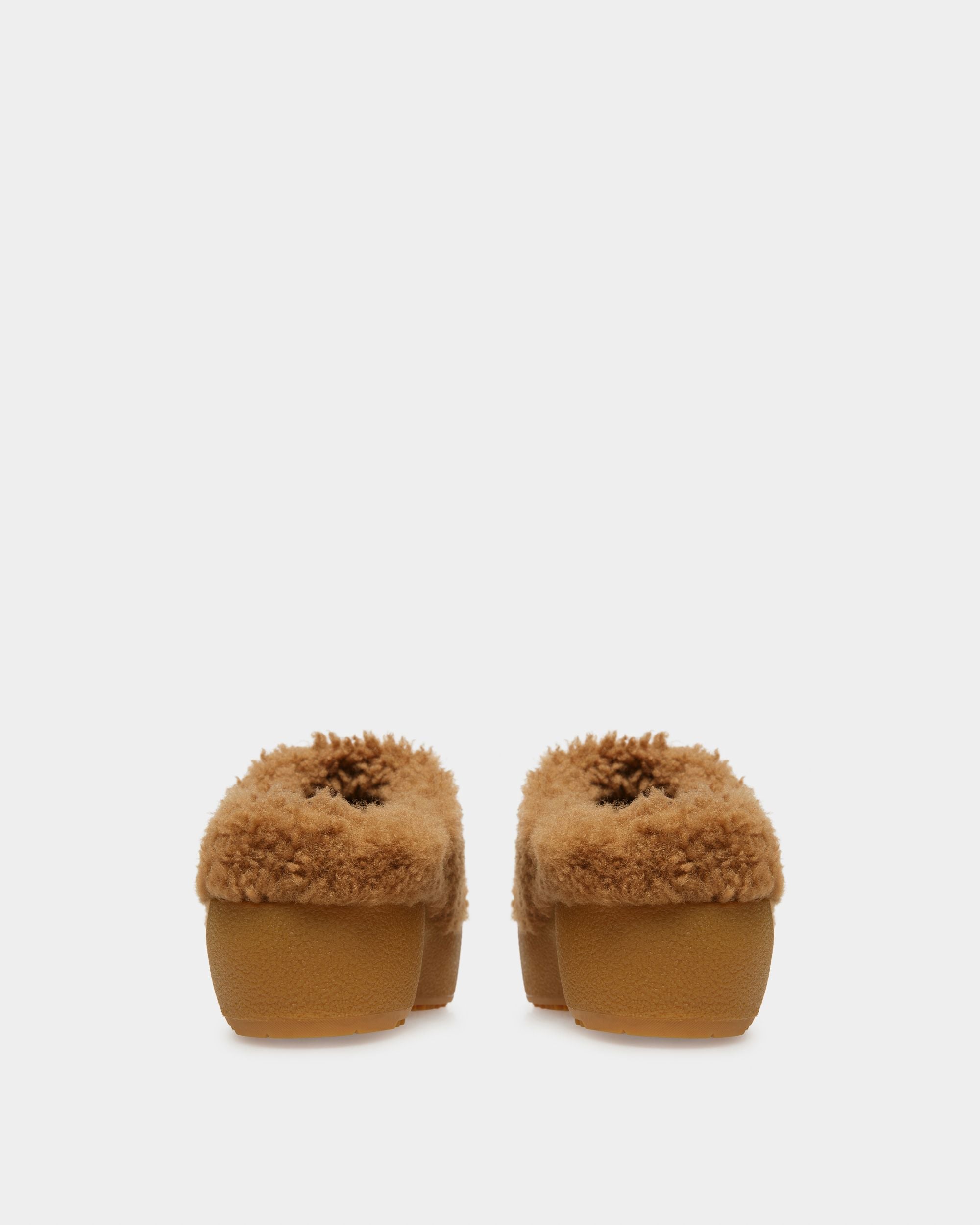 Women's Curling Collection Mule in Camel Shearling | Bally