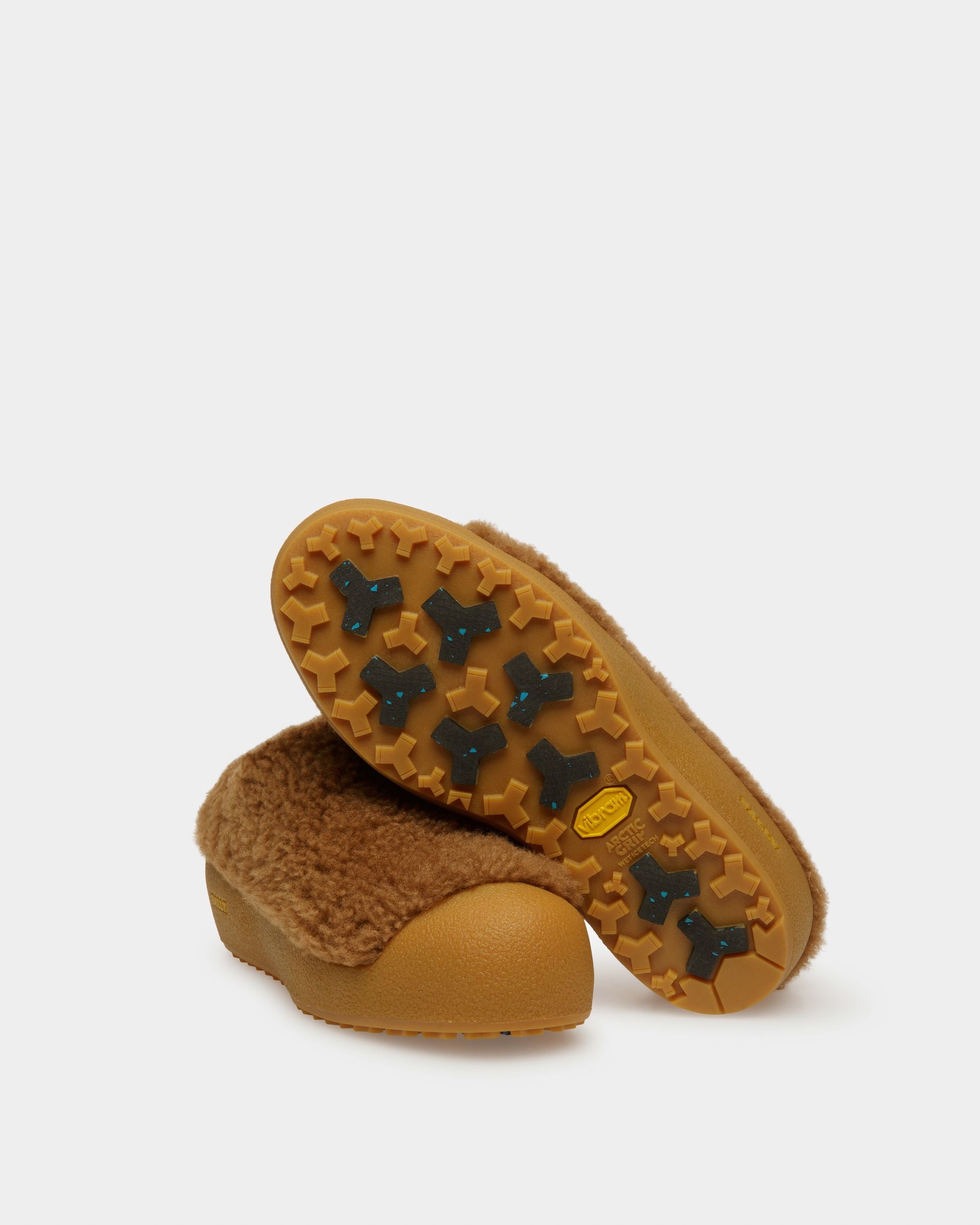 Women's Curling Collection Mule in Camel Shearling | Bally