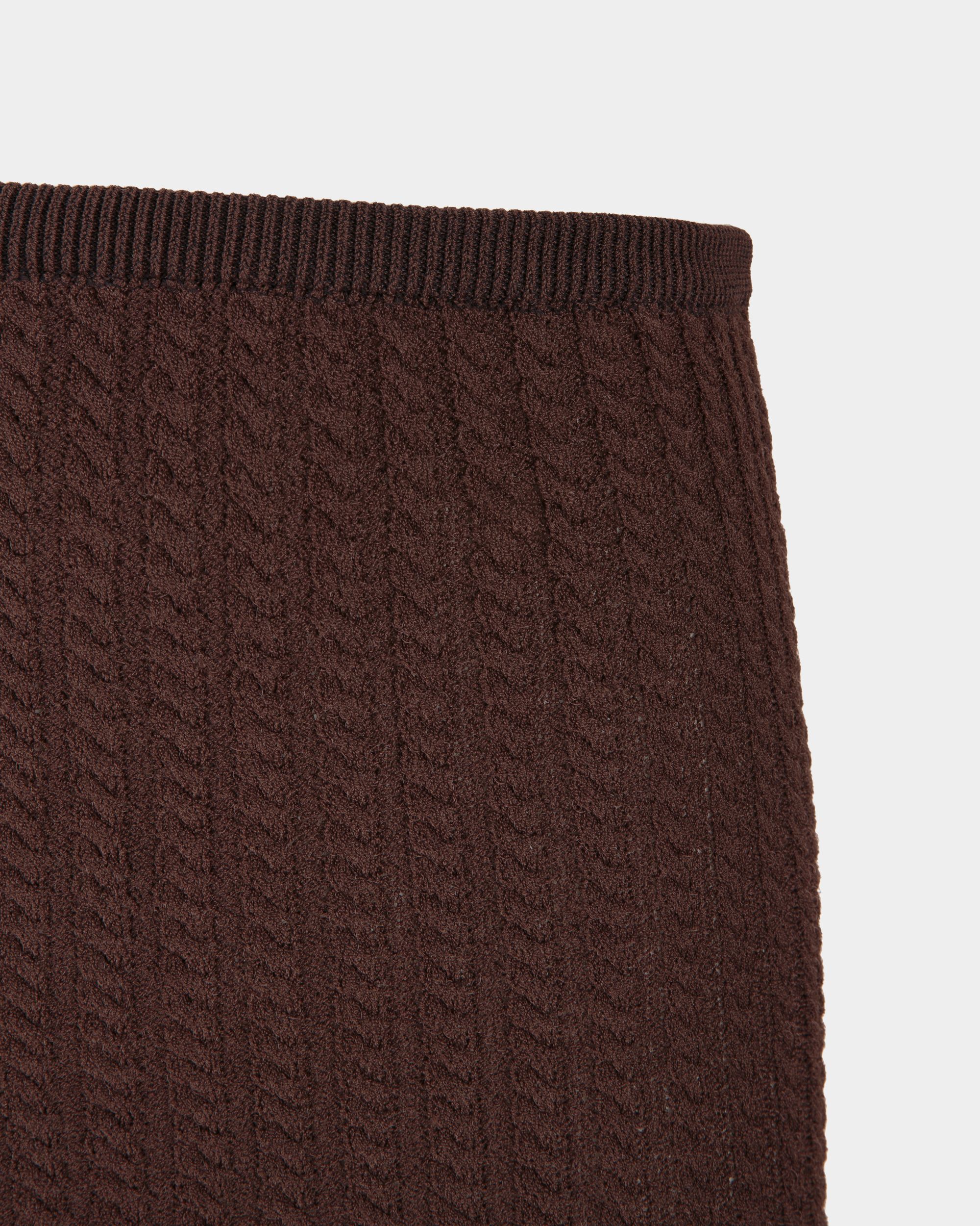 Women's Midi Skirt in Brown Cable Knit Fabric | Bally