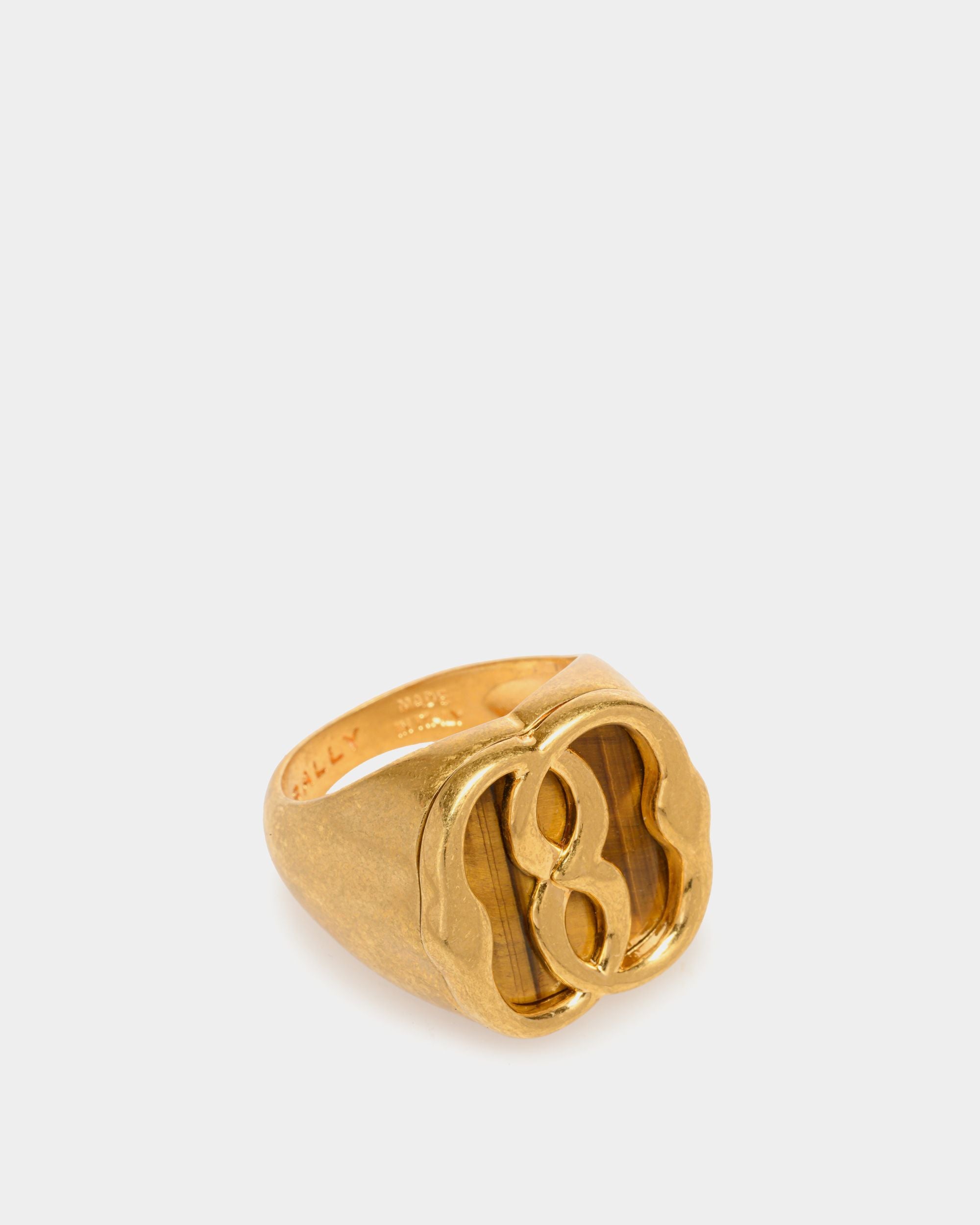 Women's Emblem Ring in Hammered Gold-tone Eco Brass | Bally